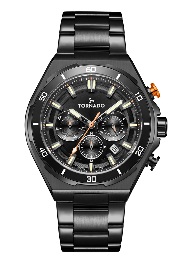 Tornado Stellar X Men's Multi Function Black Dial Watch - T24104-BBBB ...